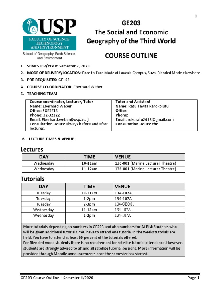 GE203 2020 Outline | PDF | Critical Thinking | Third World