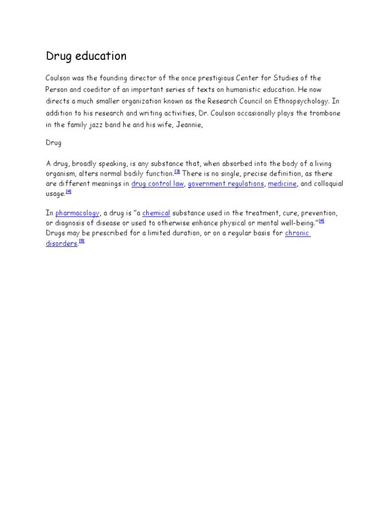 Drug Education | PDF