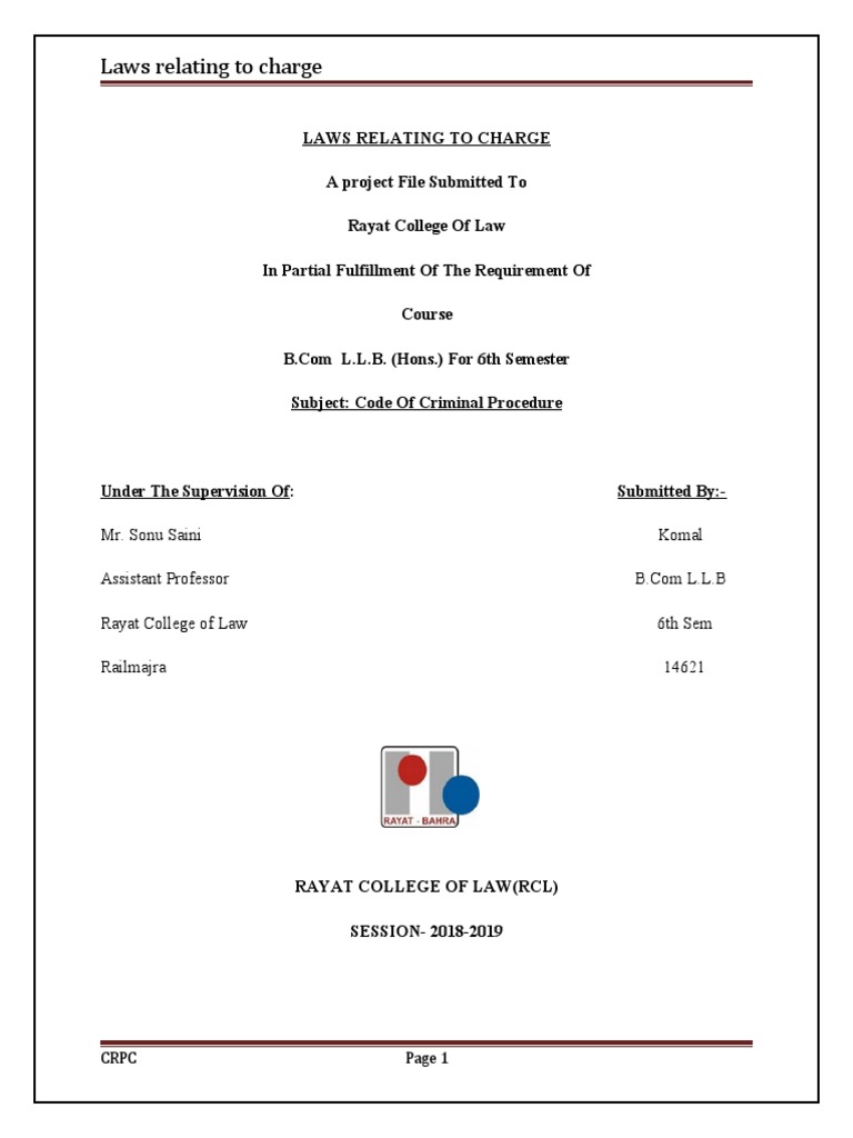 CRPC Charge | PDF | Crime & Violence | Crime Thriller