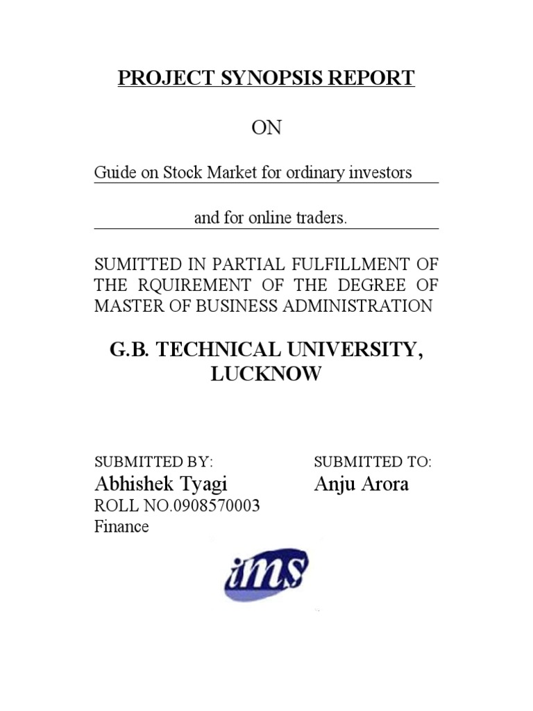 Project Rep. | PDF | Stocks | Mutual Funds