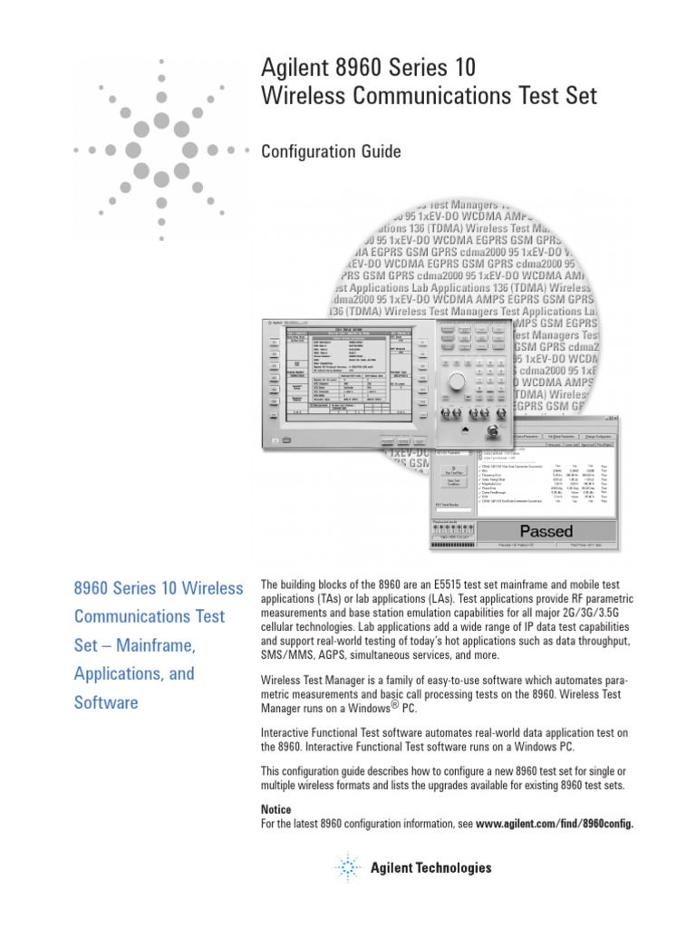 Agilent 8960 Series 10 Wireless Com Mu Ni Ca Tions Test Set | PDF ...