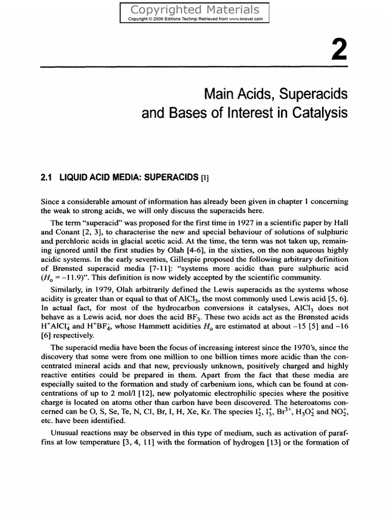 Main Acids, Superacids and Bases of Interest in Catalysis: Liquid Acid ...