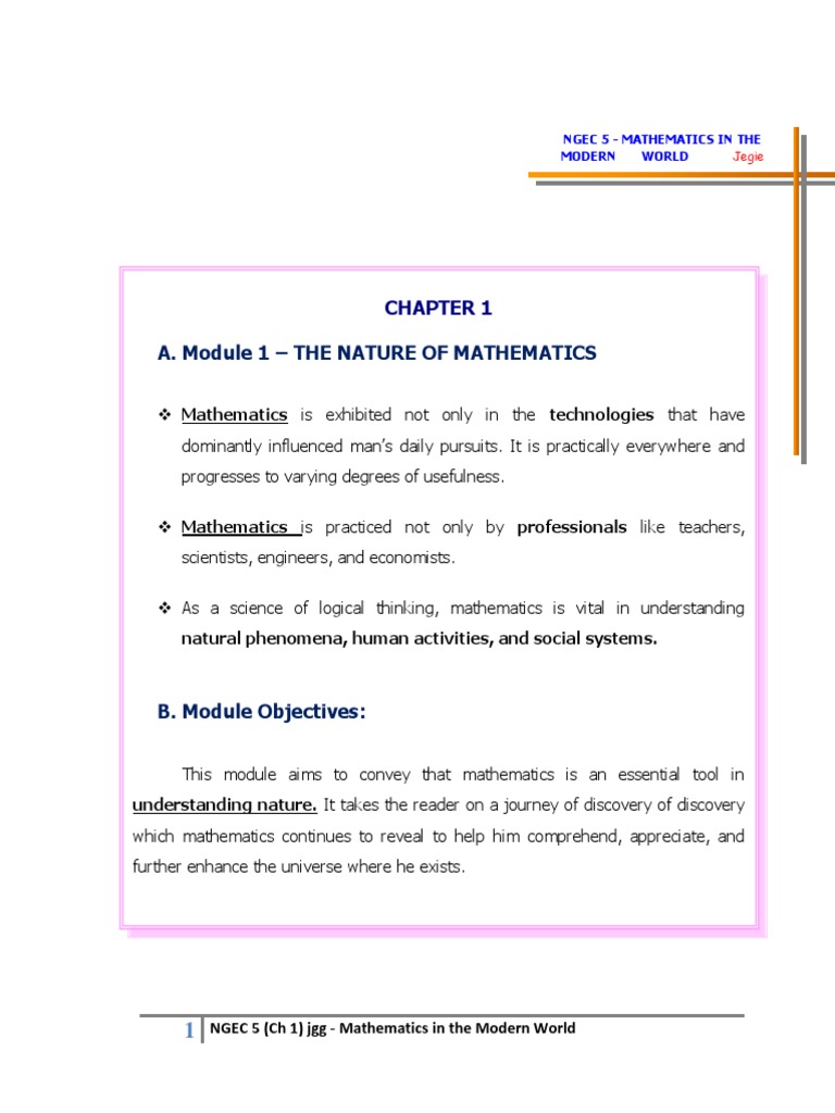 NGEC 5-1 Nature of Math PDF | PDF | Teaching Mathematics | Science
