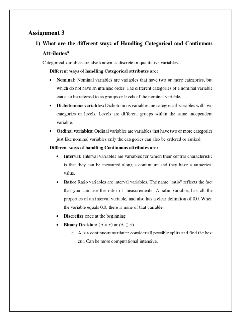 Assignment 3 | Download Free PDF | Level Of Measurement | Categorical Variable