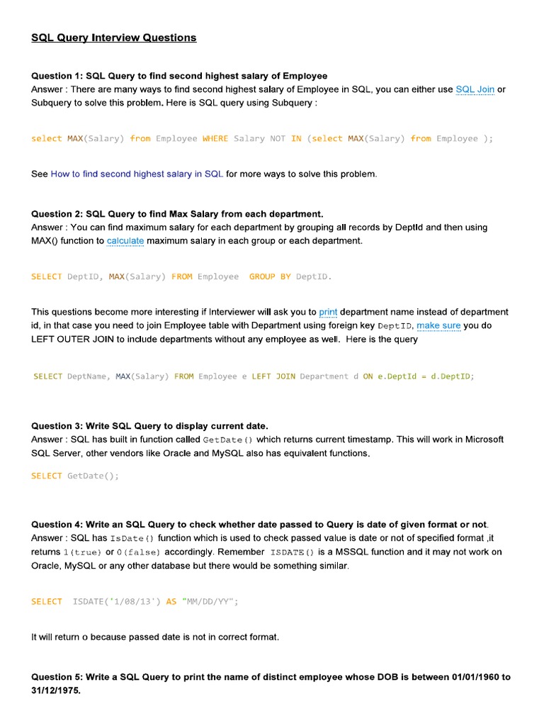 10 Frequently Asked SQL ... View Questions - PDF | PDF