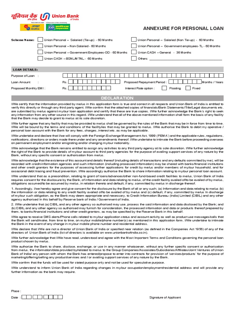 Annexure To Personal Loan 31 03 2020 PDF | PDF | Unsecured Debt | Banks