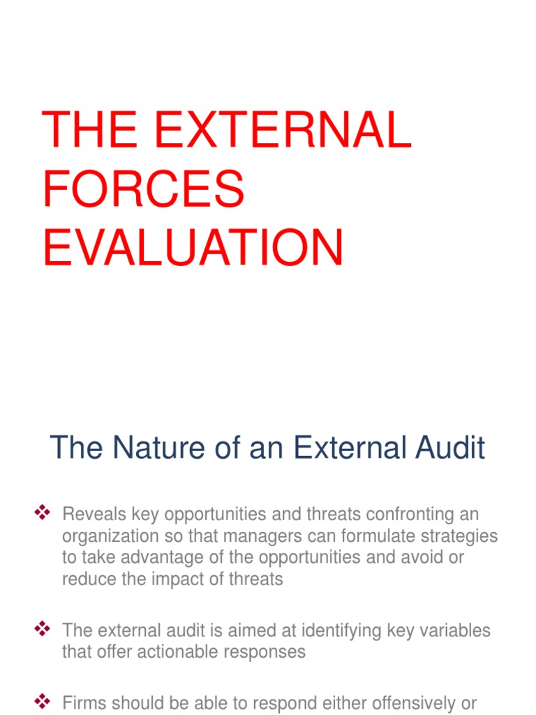 External Environment Evaluaiton | PDF | Profit (Economics) | Competition