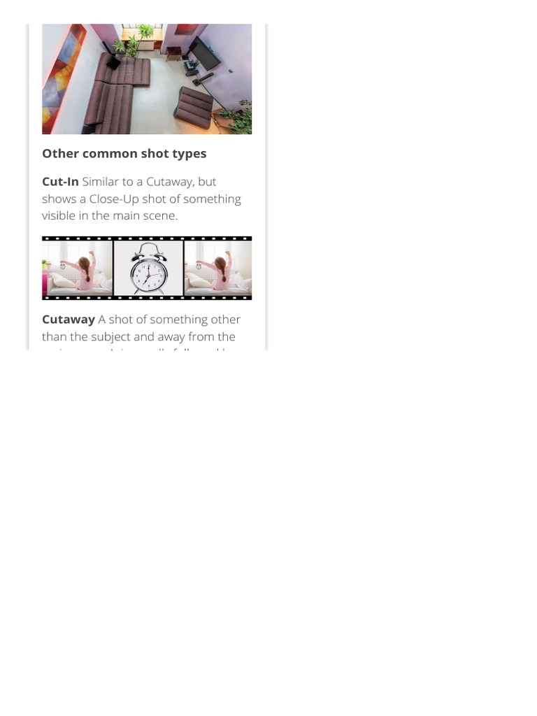 Common Film Shot Types Explained | PDF