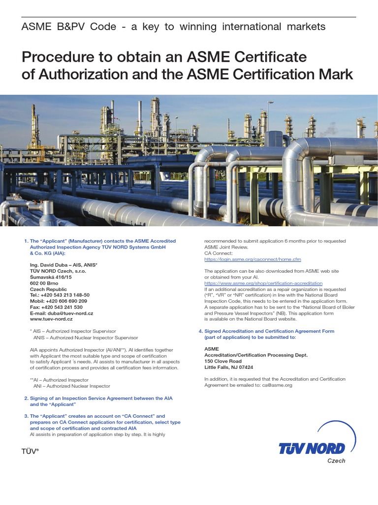 ASME Certification Procedure Overview | PDF | Finance & Money ...