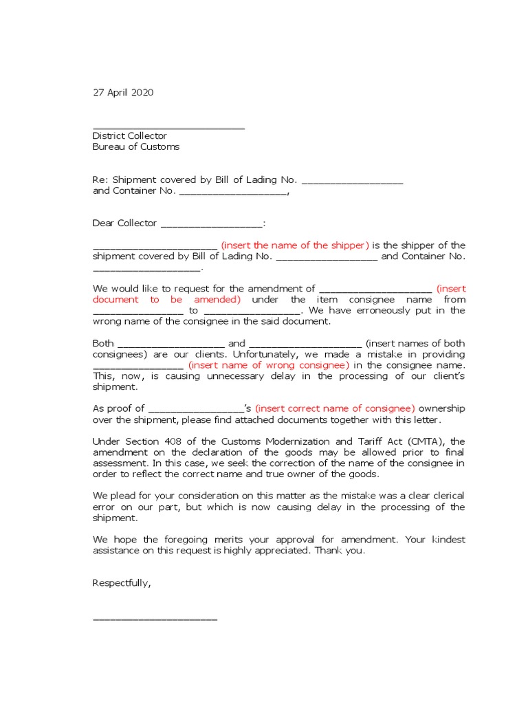 Insert The Name of The Shipper | PDF