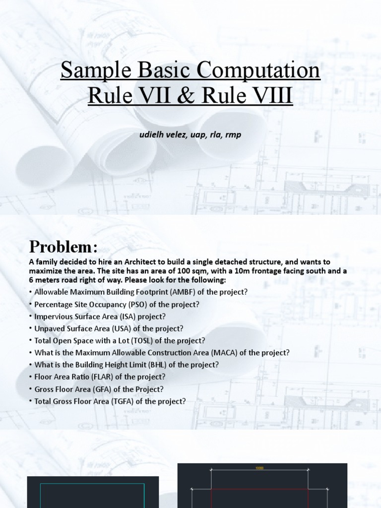 Sample Basic Computation - Rule 7&8 | PDF | Architectural Design ...