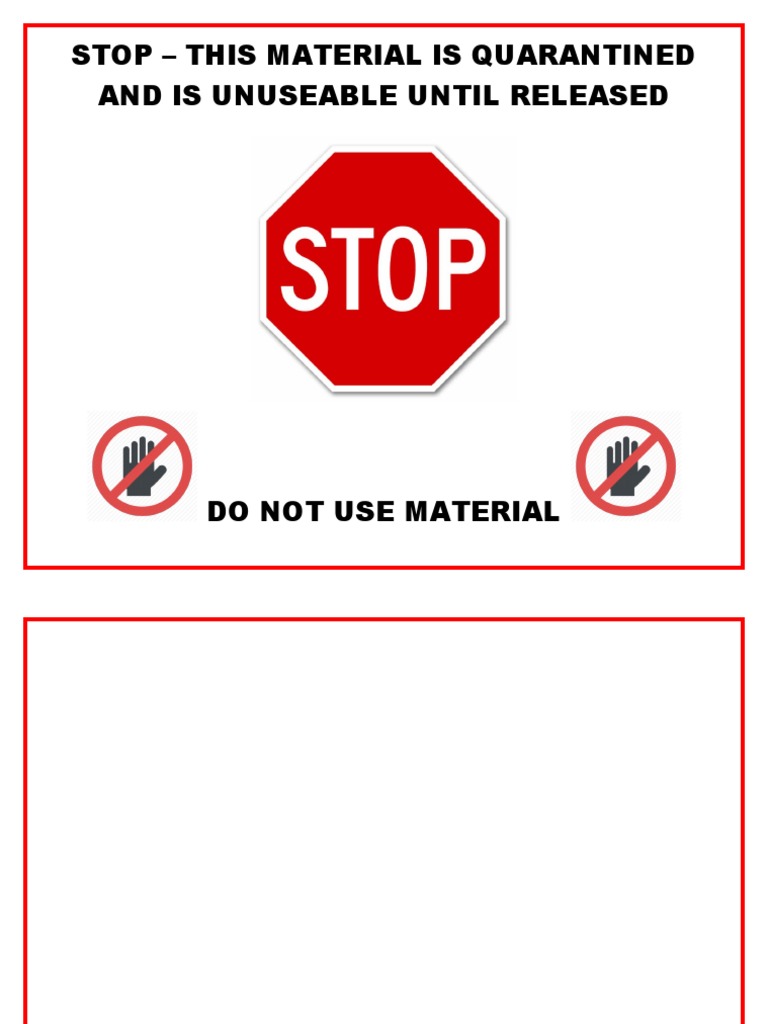 Quarantined Material Notice | PDF