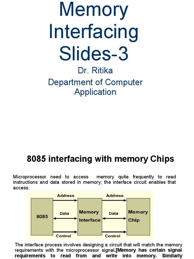 Memory Interfacing PDF | PDF | Computer Memory | Input/Output