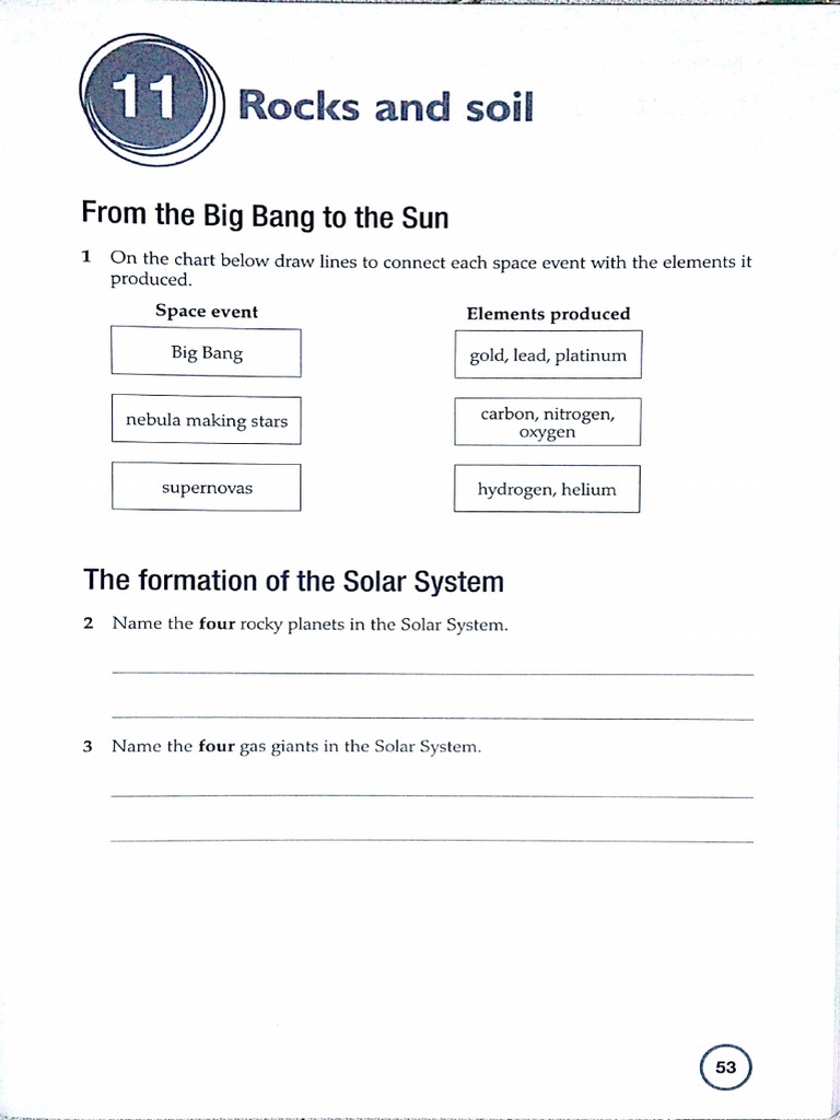 Rocks and Soil Worksheet