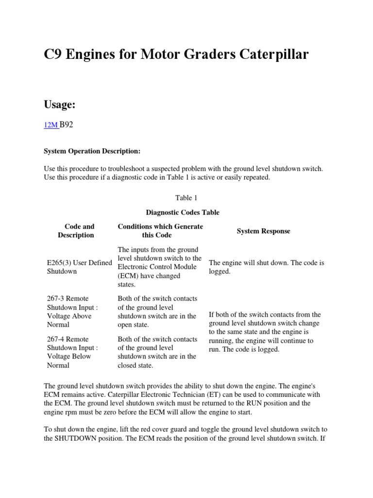 C9 Engines For Motor Graders Caterpillar | PDF | Electrical Connector ...