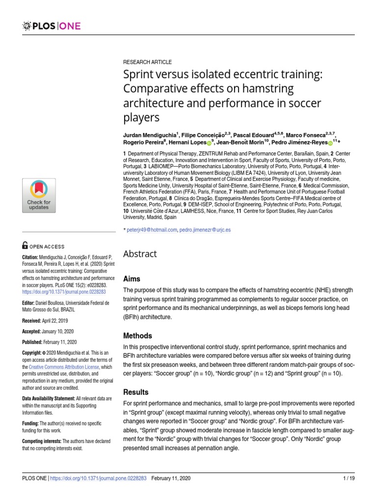 Sprint Versus Isolated Eccentric Training: Comparative Effects On ...