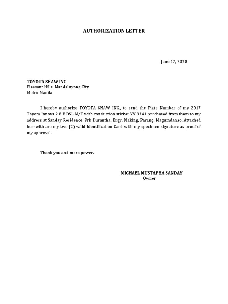 Authorised LETTER Ama | PDF