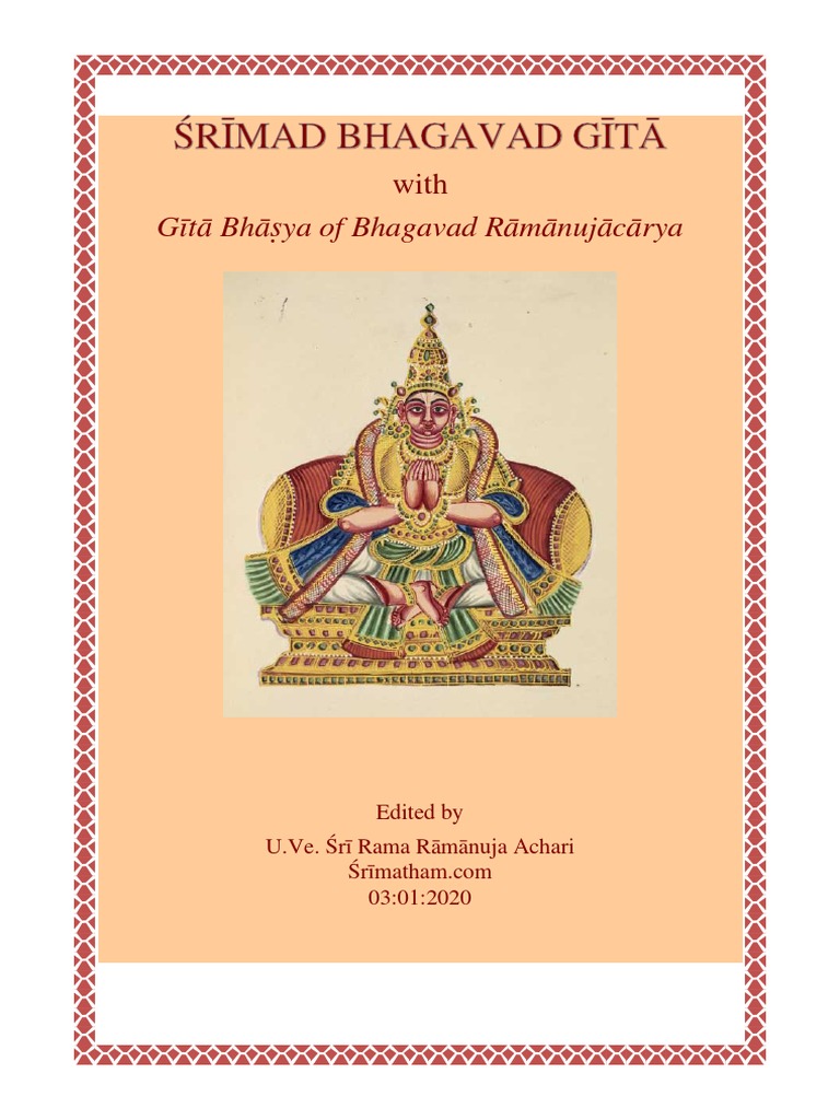 Bhagavad Gita Commentary by Ramanuja | PDF | Vaishnava Texts | Mahabharata