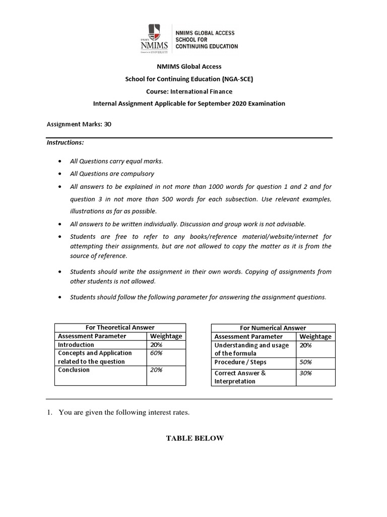 Assignment Marks: 30: Instructions | PDF | Foreign Direct Investment | Economies