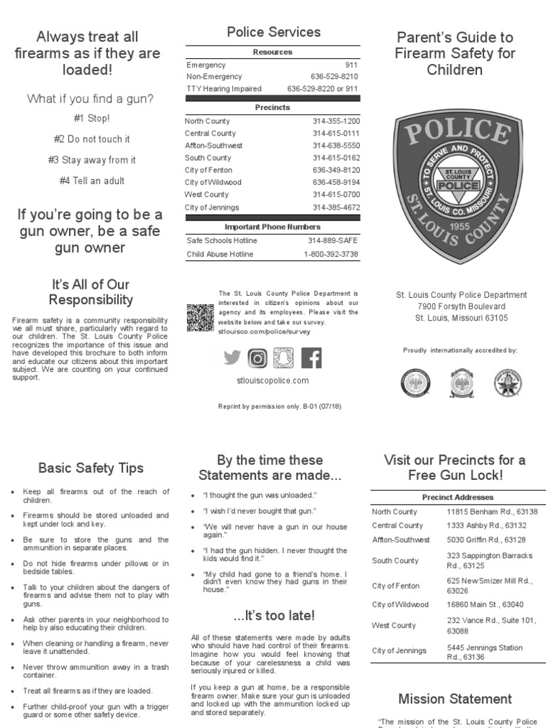 Parent's Guide To Firearm Safety For Children Always Treat All Firearms ...