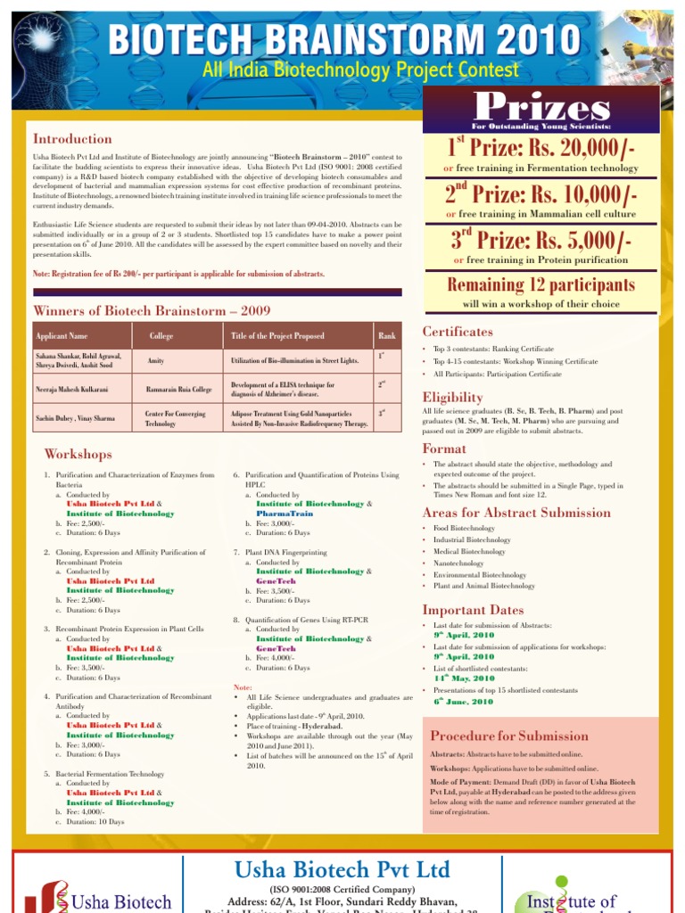 Brochure Biotech | PDF | Molecular Cloning | Biotechnology