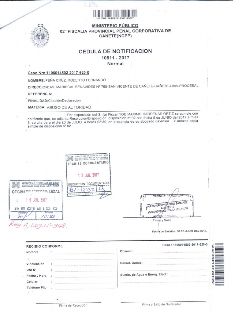 Cedula de Notificacion PDF | PDF