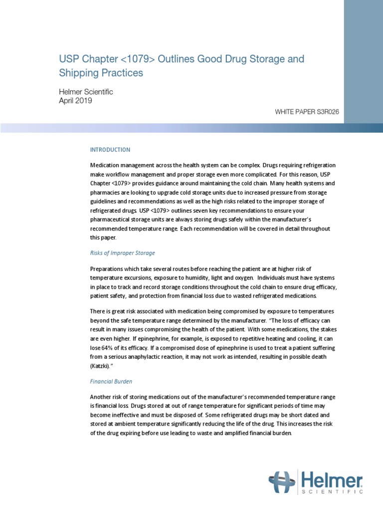 USP Guidelines for Drug Storage | PDF | Refrigerator | Refrigeration