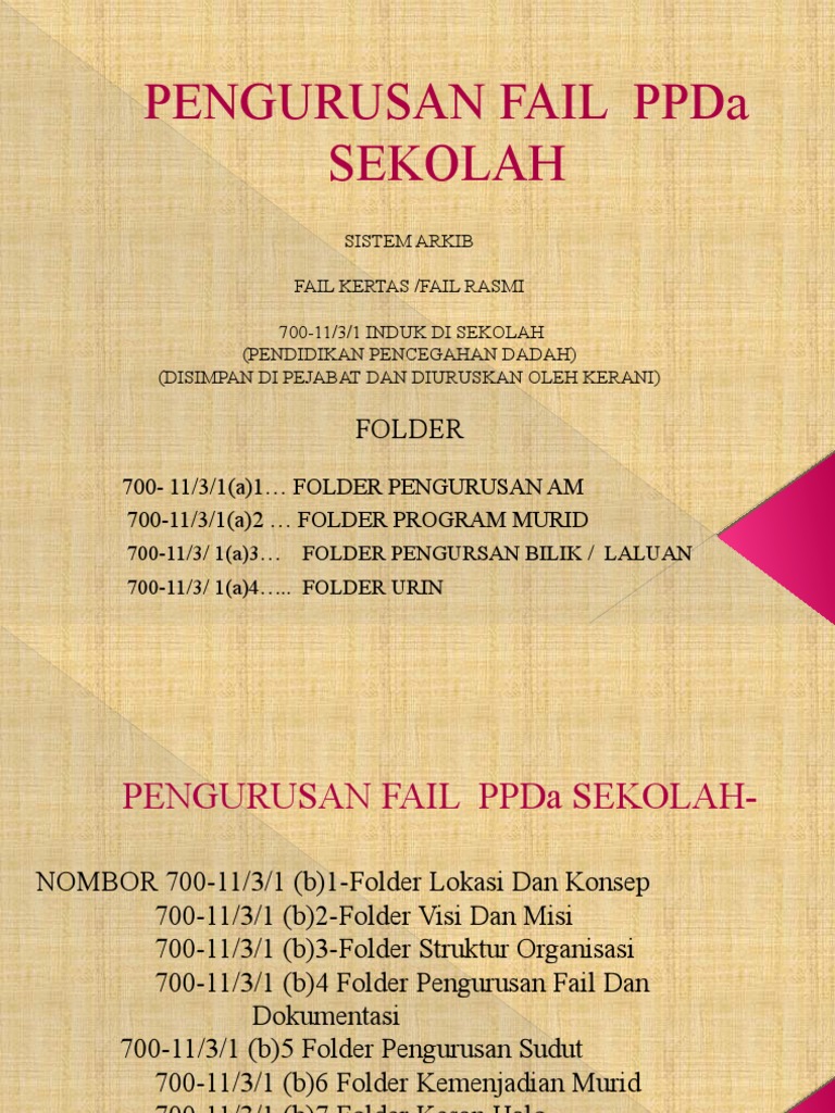 PENGURUSAN FAIL PPDa SEKOLAH | PDF
