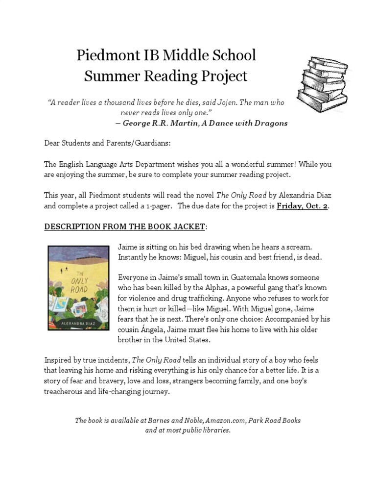 Piedmont IB Summer Reading Project | PDF | Graphics | Books