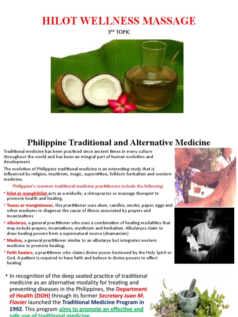 Hilot Wellness Massage: 3 Topic | PDF | Soybean | Faith Healing