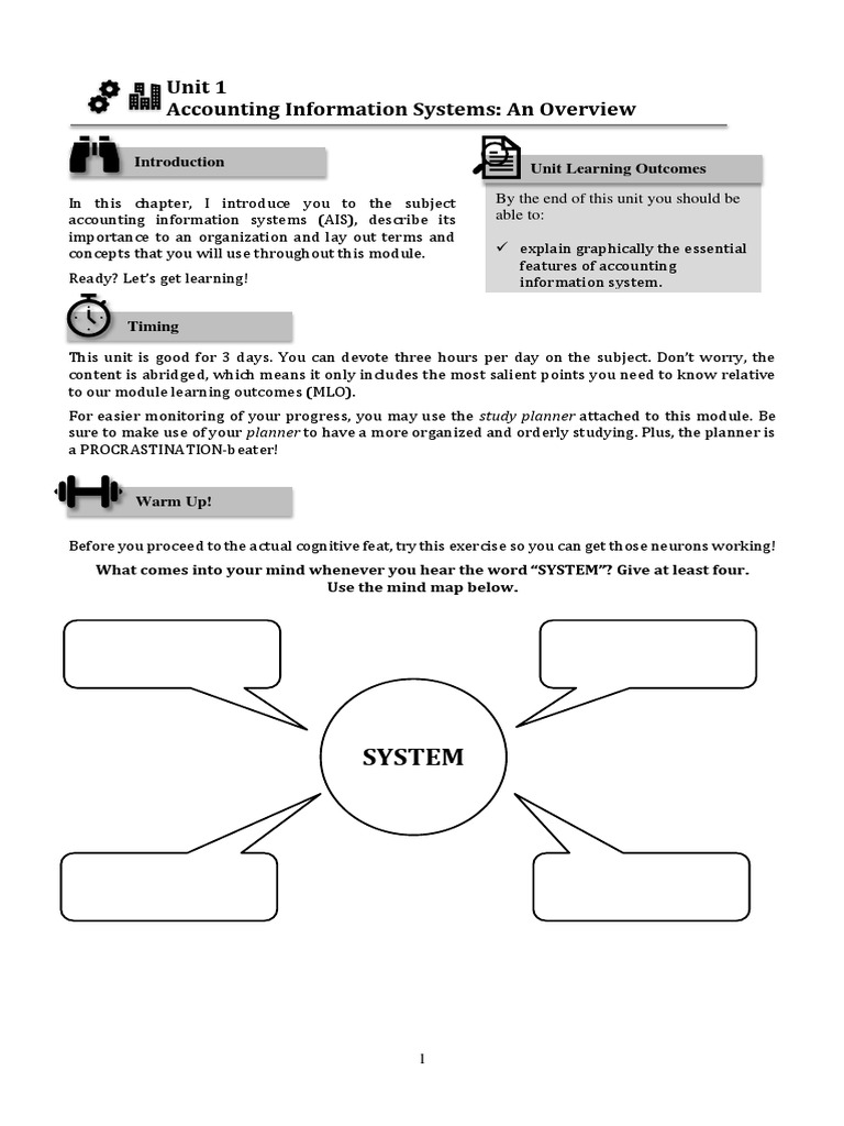Unit 1 Accounting Information Systems: An Overview: System | PDF | Databases | Inventory