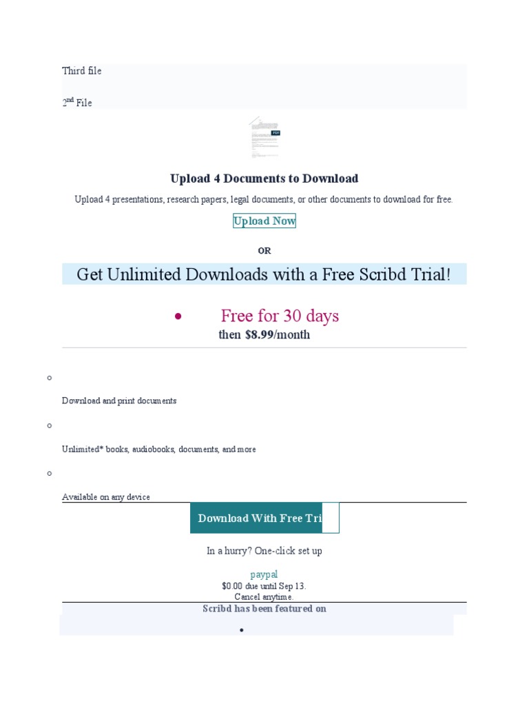 Get Unlimited Downloads With A Free Scribd Trial! | PDF