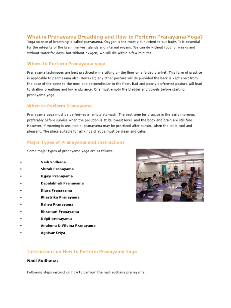 What Is Pranayama Breathing and How To Perform Pranayama Yoga? | PDF