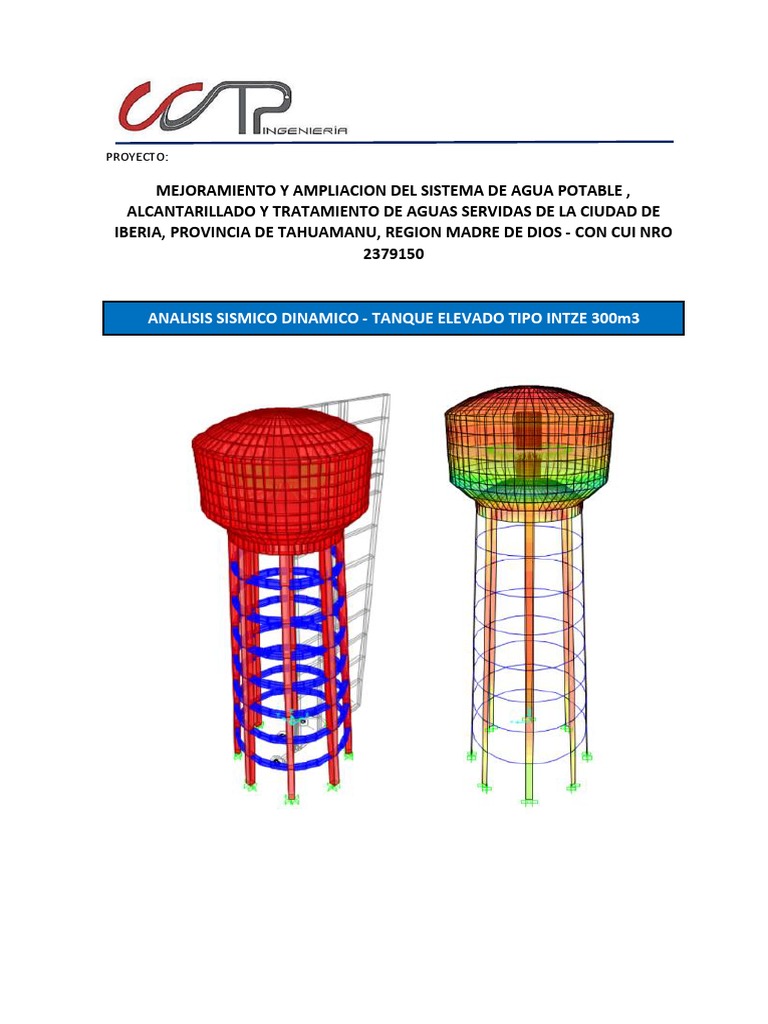 1) Analisis Sismico - Tanque Elevado | PDF | Ingeniería estructural | Ingeniería de Edificación