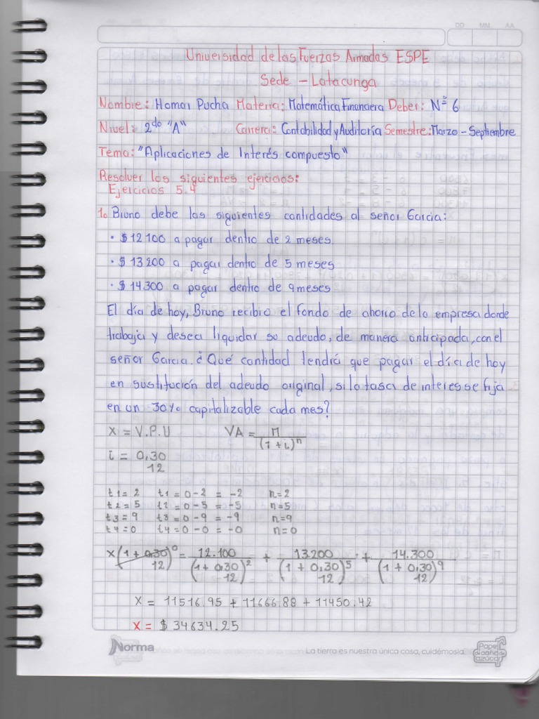 Deber 6 Matfin | PDF