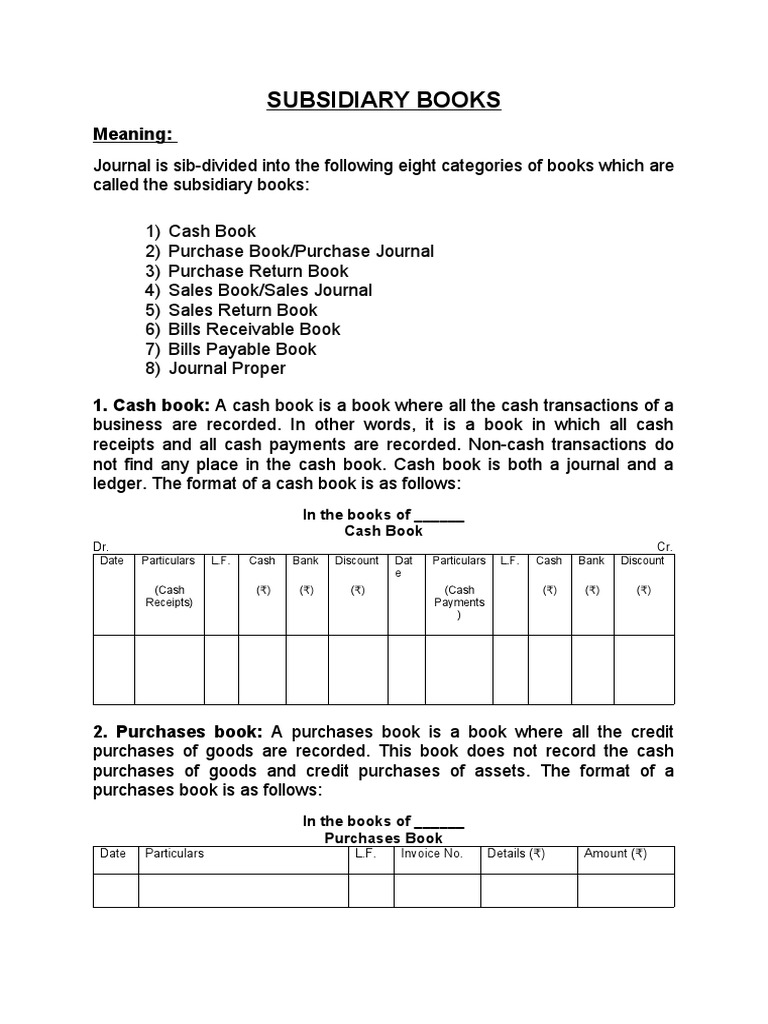 Subsidiary Books | PDF | Accounts Payable | Invoice