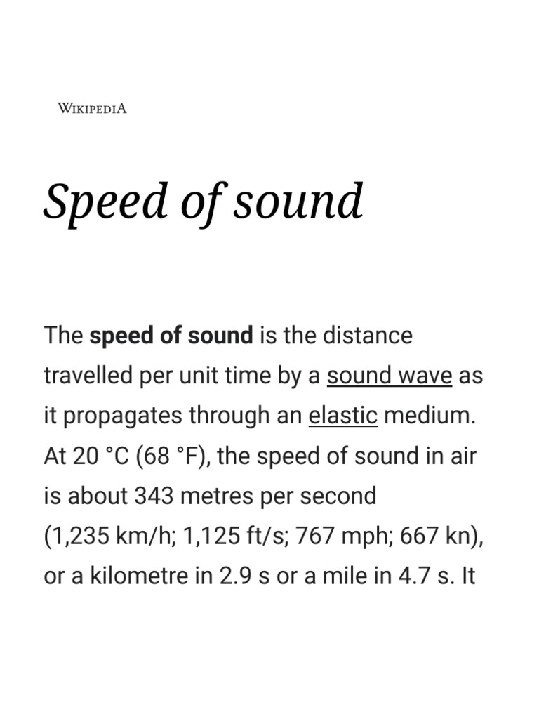 Speed of Sound in Various Media | PDF | Gases | Waves
