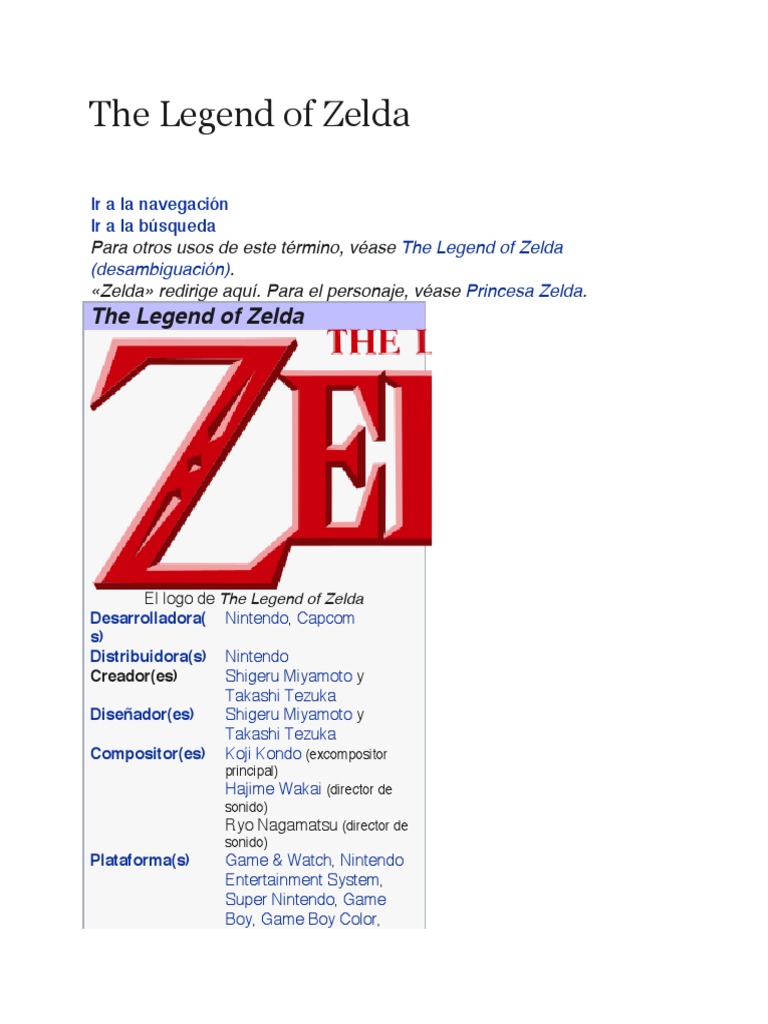 Historia de The Legend of Zelda | PDF | La leyenda de Zelda | Nintendo