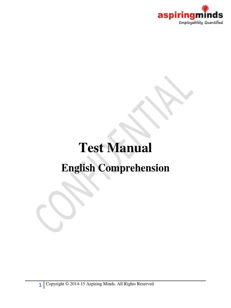 Test Manual: English Comprehension | PDF | Validity (Statistics ...