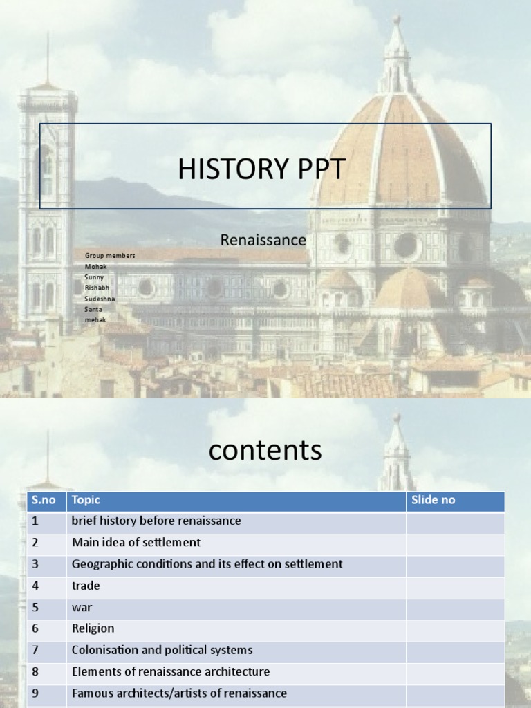 History PPT: Renaissance | PDF | Michelangelo | Renaissance