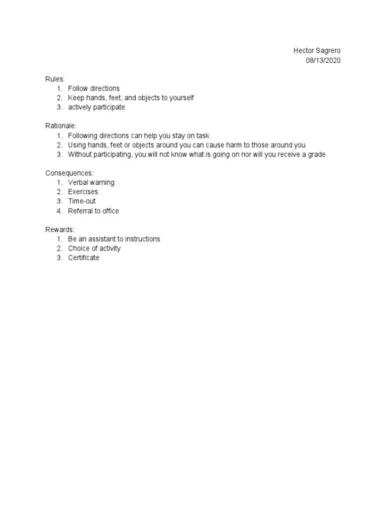 Comprehensive Classroom Management Plan | PDF