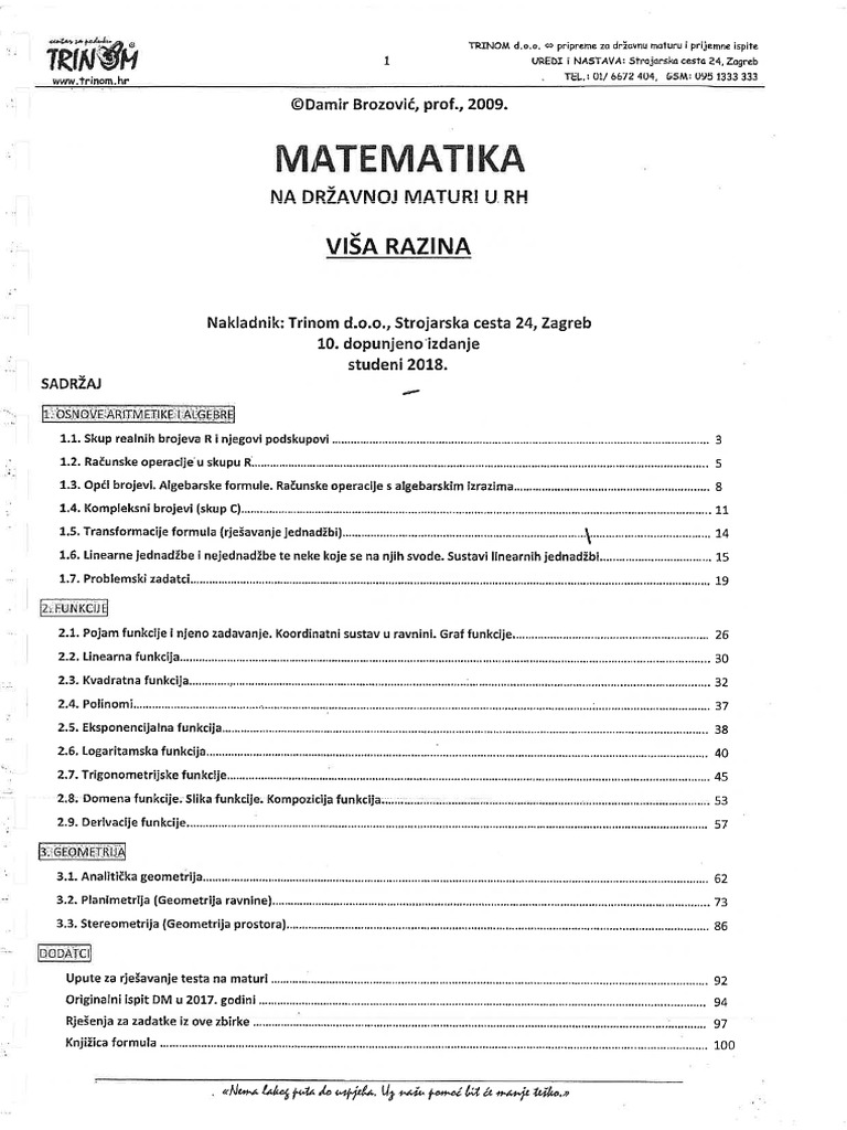 Matematika Skripta Za Maturu | PDF
