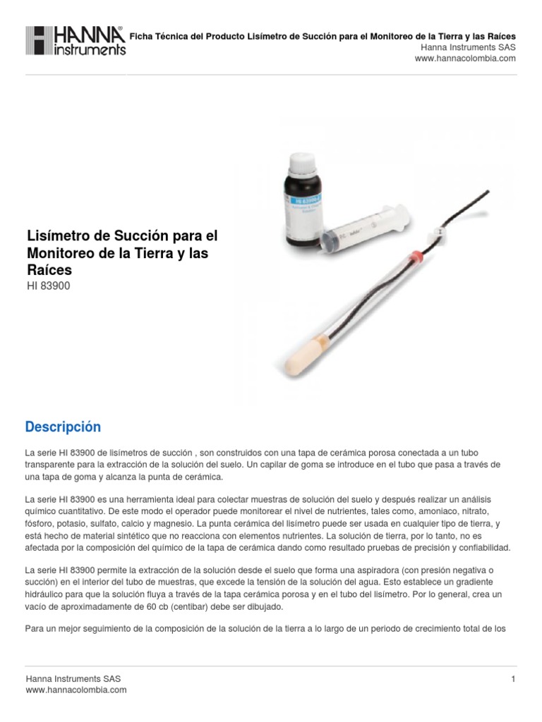 Lisimetro PDF | PDF | Tierra | Química