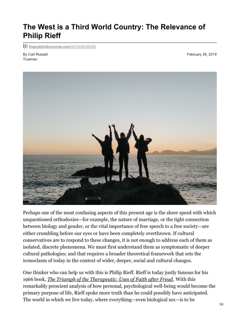 The West Is A Third World Country: The Relevance of Philip Rieff | PDF ...