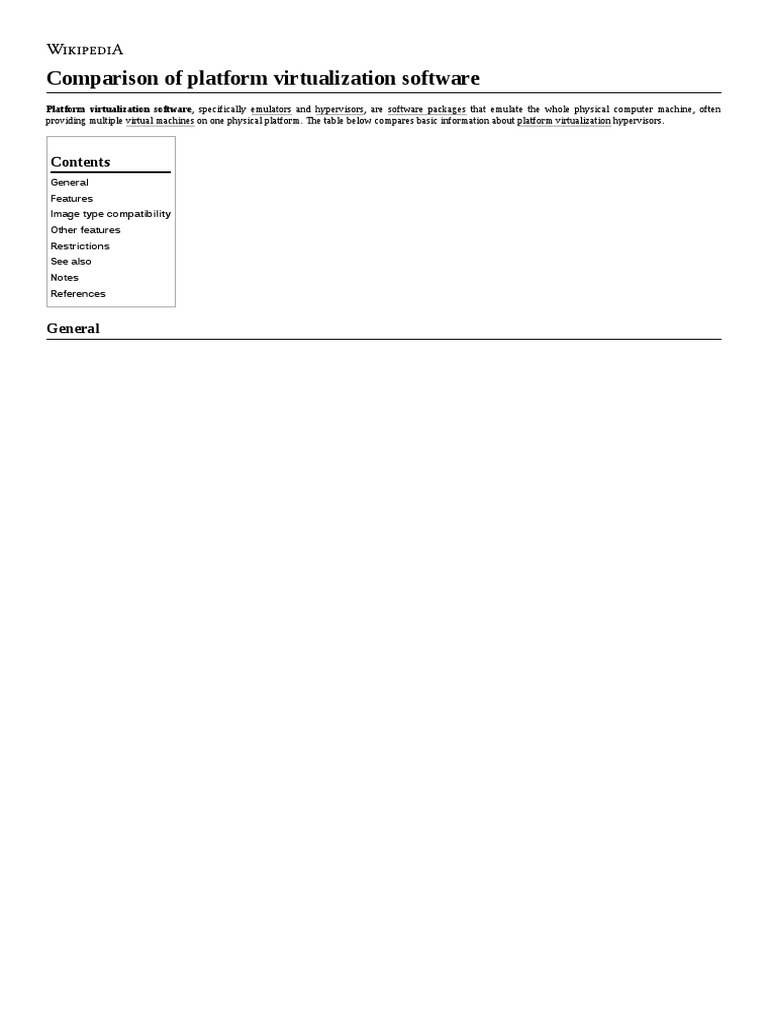 Comparison of Platform Virtualization Software | PDF | Hyper V ...