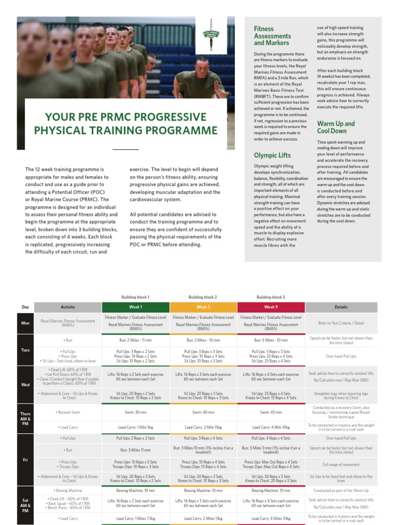 Royal Marine PT Plan | PDF | Physical Fitness | Weight Training