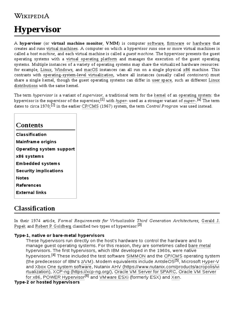 Hypervisor PDF | PDF | Virtual Machine | Operating System