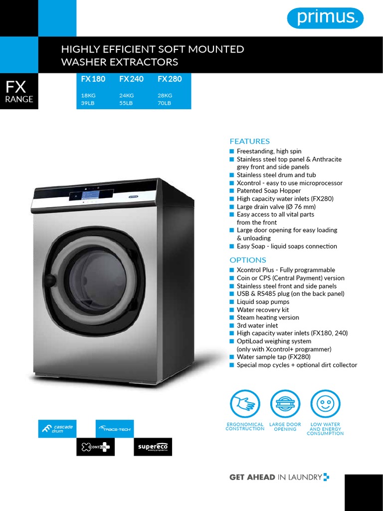 Primus FX-180-240-280 Specifications | PDF | Washing Machine | Valve