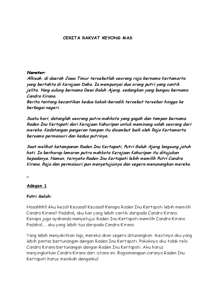 Cerita Rakyat Keyong Mas | PDF | Fiksi Misteri, Thriller, & Kejahatan