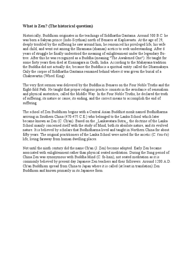 What Is Zen? (The Historical Question) | PDF